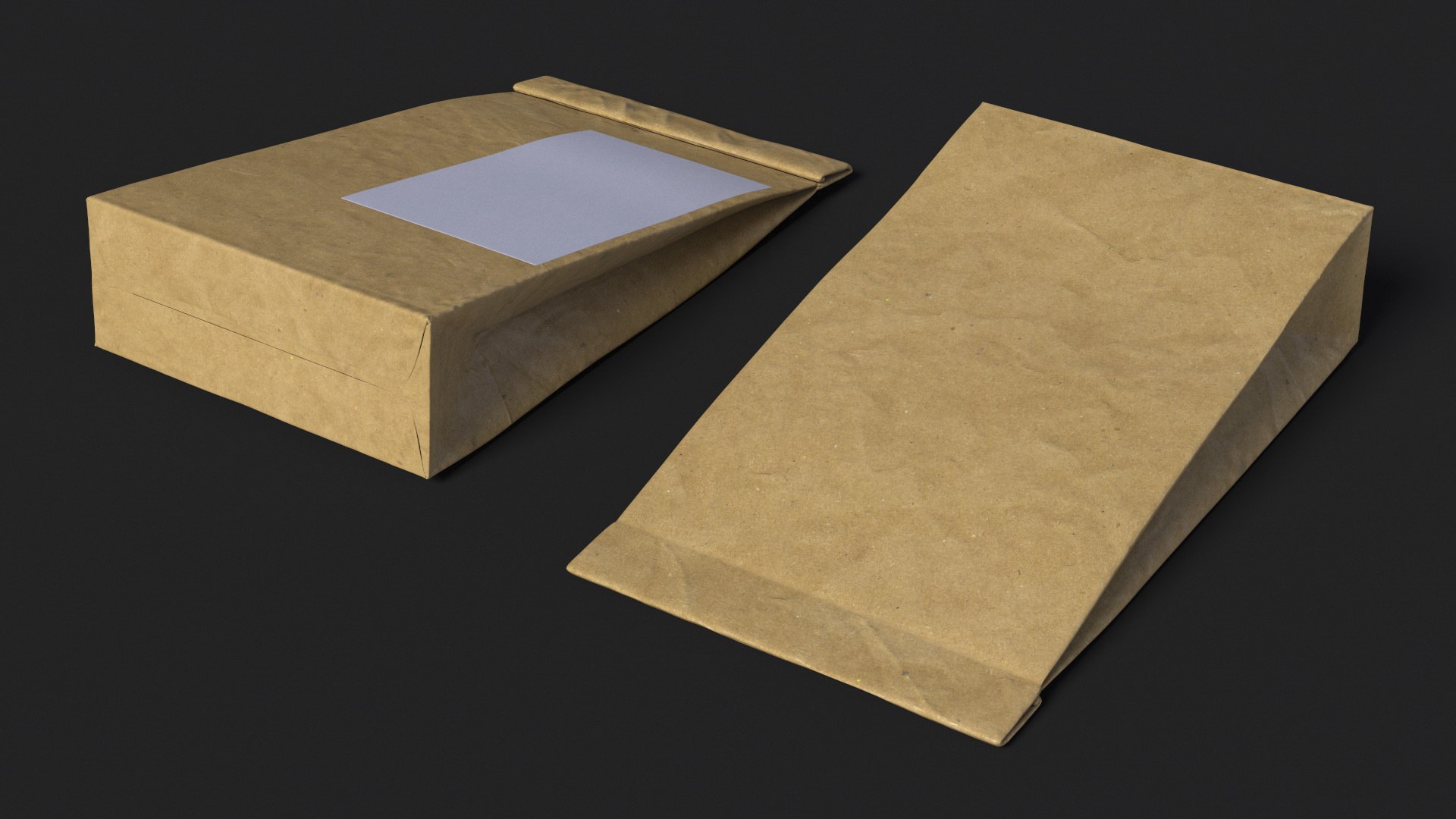 3D Paper Packaging Bag With Label Model - TurboSquid 2345999