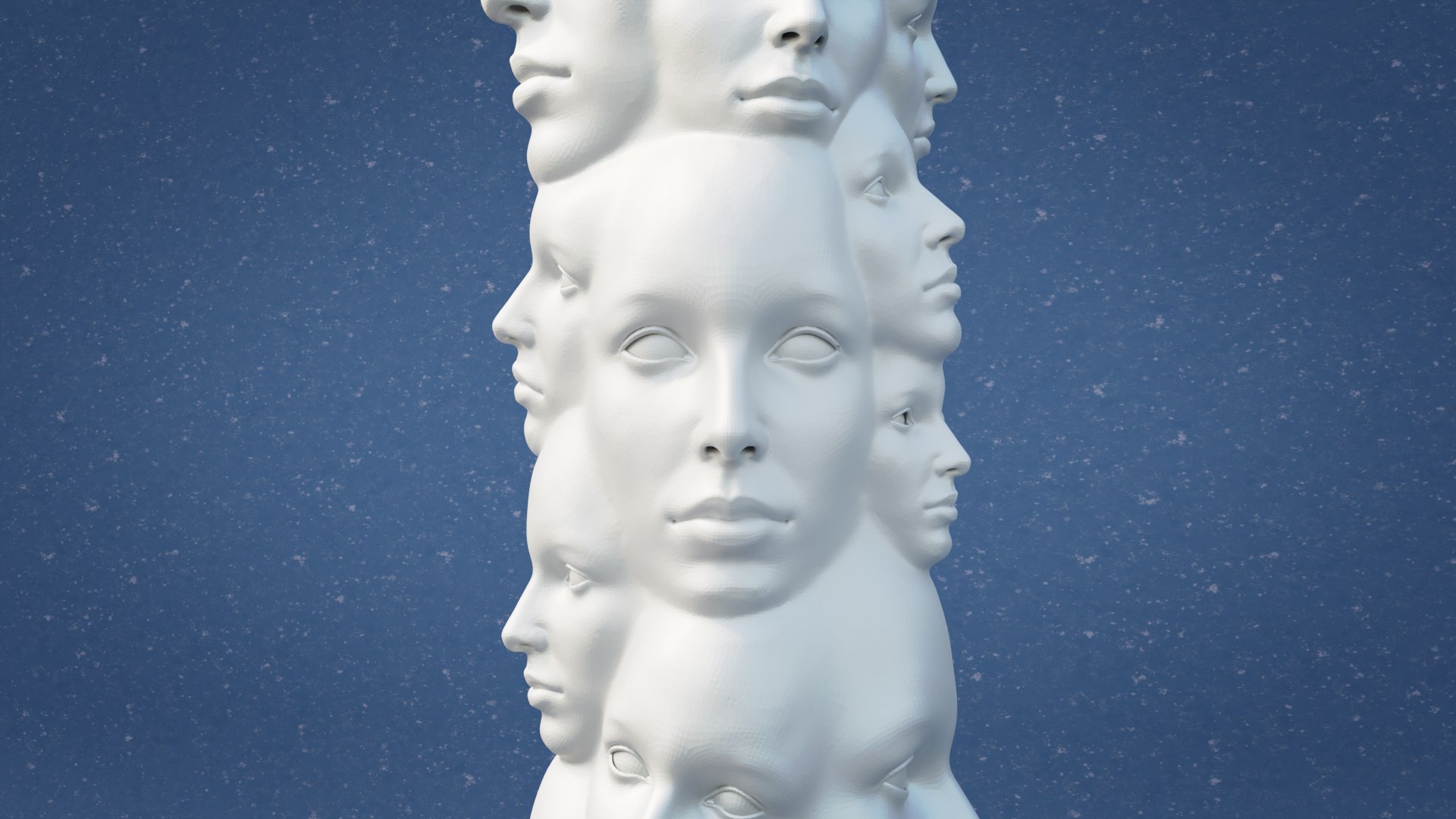 3D Pillar Of Faces Model - TurboSquid 2215440