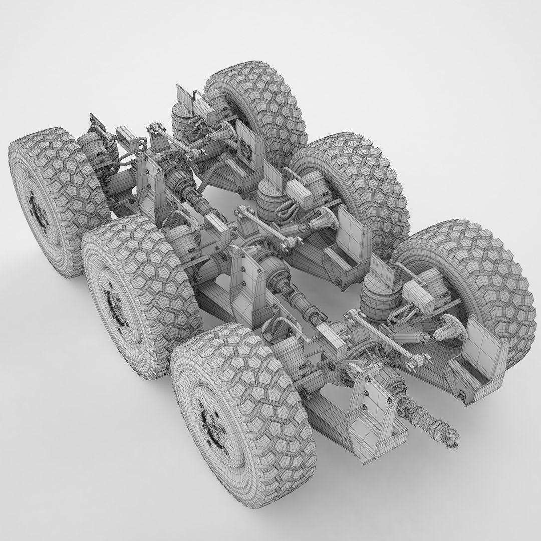 Military Semi Truck Axle Chassis 01 3D - TurboSquid 2174587