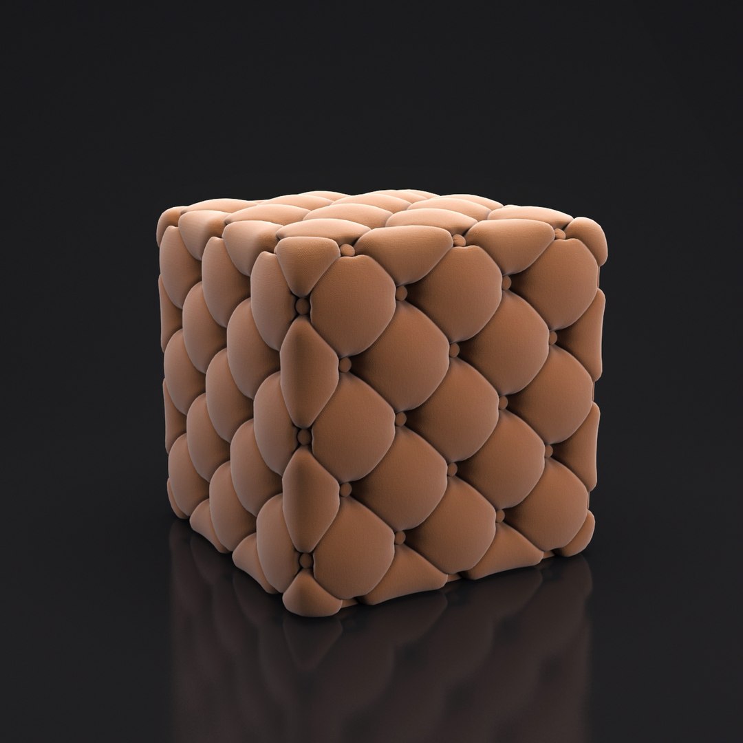 Quilted Pouf 3d Model