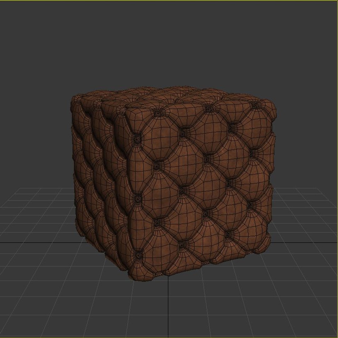 Quilted Pouf 3d Model