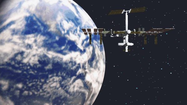 iss station scene earth 3d model