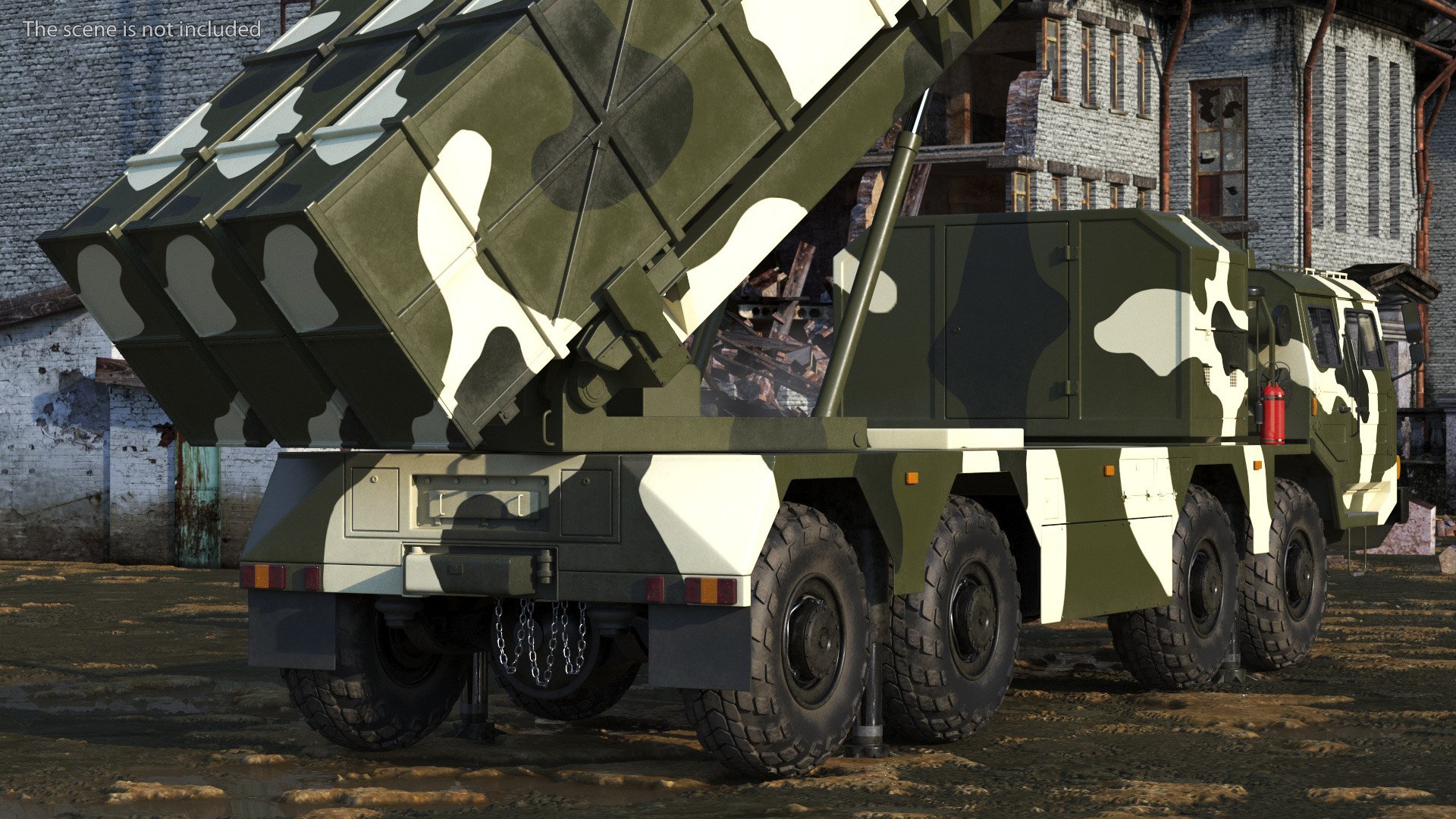 Chinese MLRS WS-2D Green Camouflage in Battle Position 3D model ...