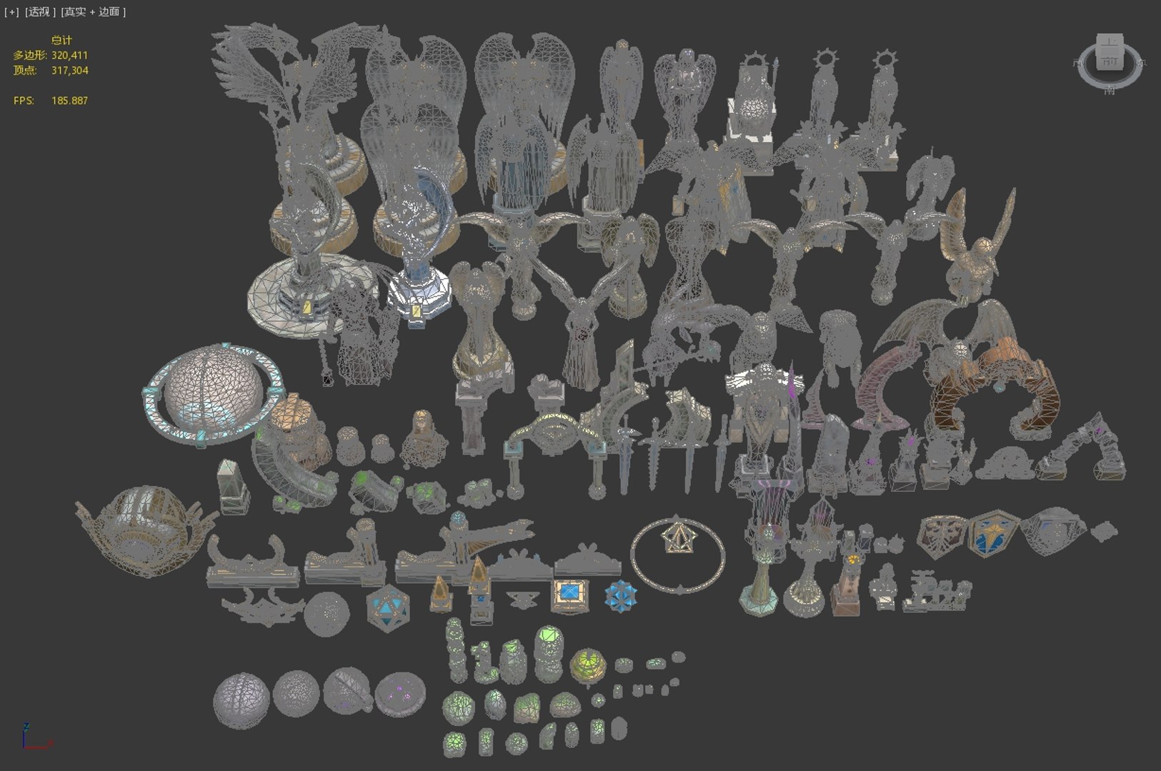 Next Generation PBR Sculpture God Angel European Architecture Arch ...