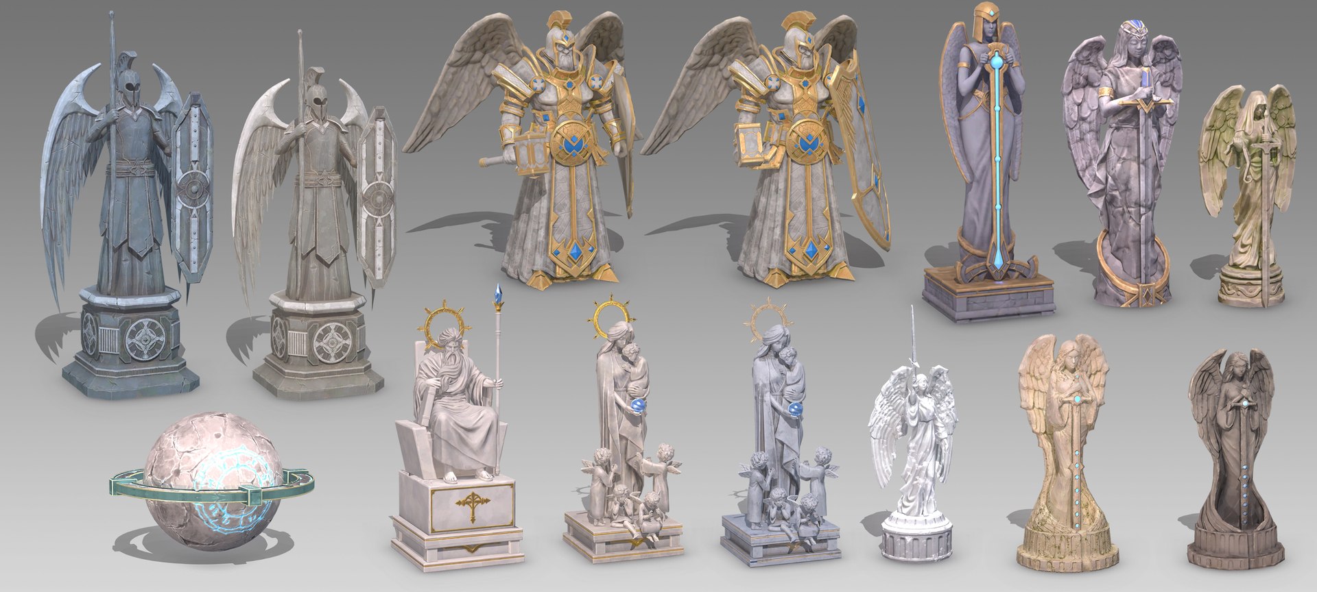 Next Generation PBR Sculpture God Angel European Architecture Arch ...