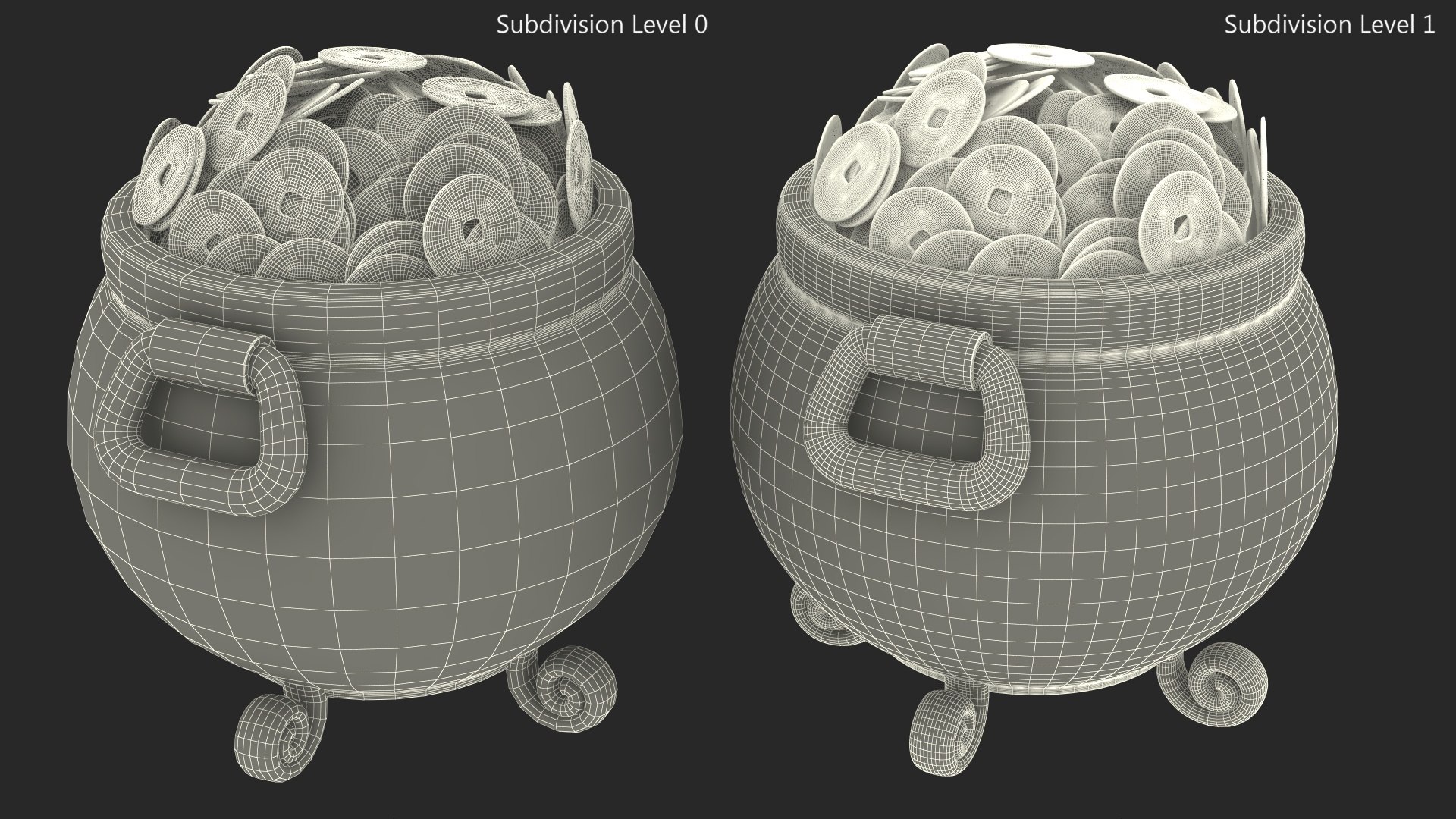 3D Ancient Pot With Chinese Coins - TurboSquid 2065232