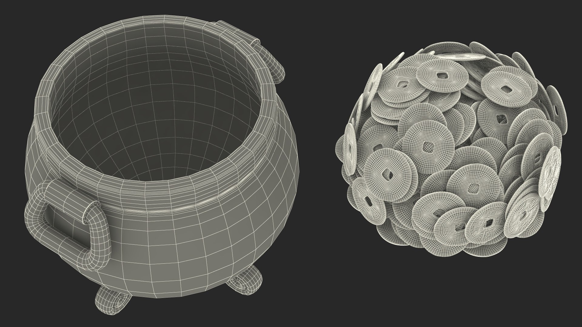 3D Ancient Pot With Chinese Coins - TurboSquid 2065232