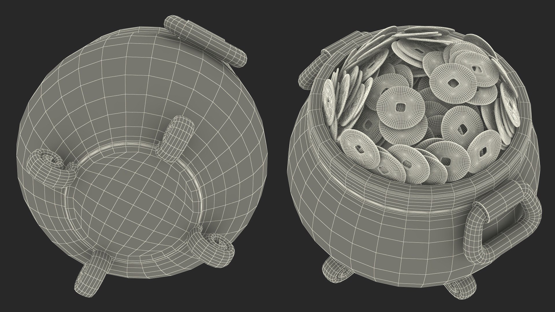 3D Ancient Pot With Chinese Coins - TurboSquid 2065232