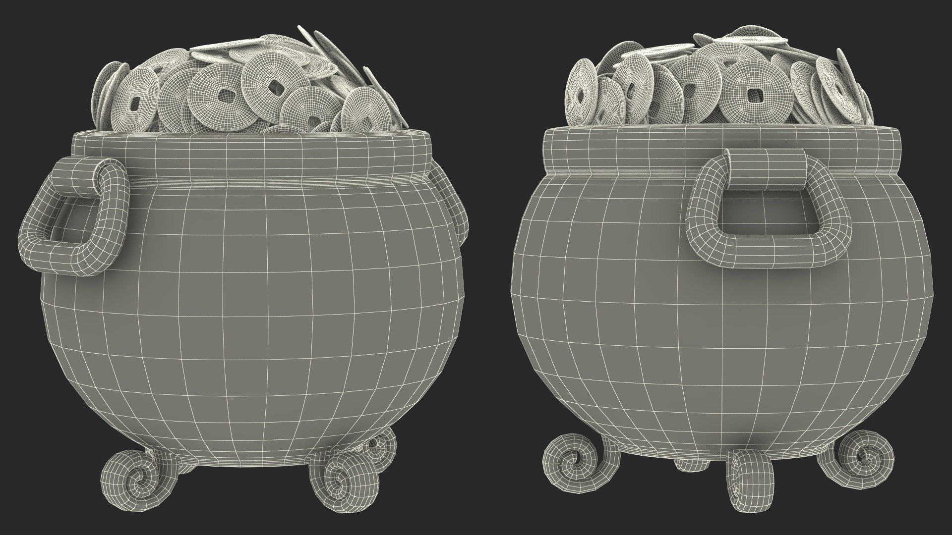 3D Ancient Pot With Chinese Coins - TurboSquid 2065232