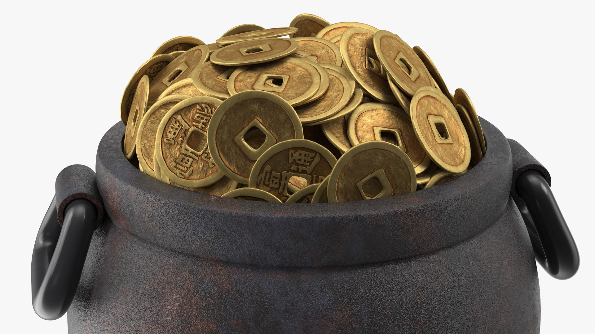 3D Ancient Pot With Chinese Coins - TurboSquid 2065232