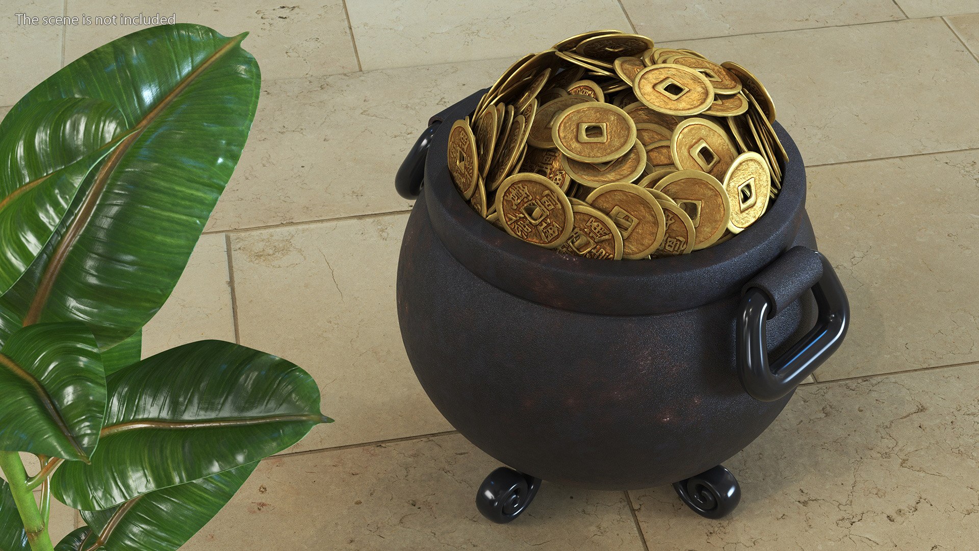 3D Ancient Pot With Chinese Coins - TurboSquid 2065232