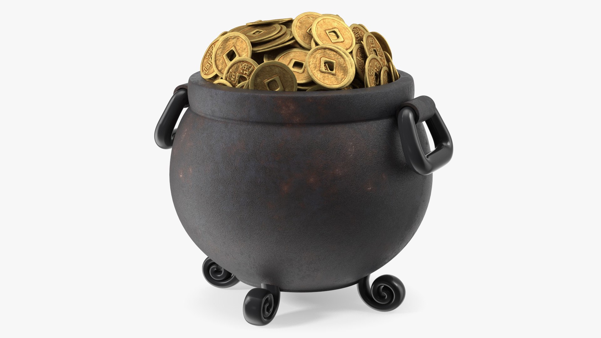 3D Ancient Pot With Chinese Coins - TurboSquid 2065232