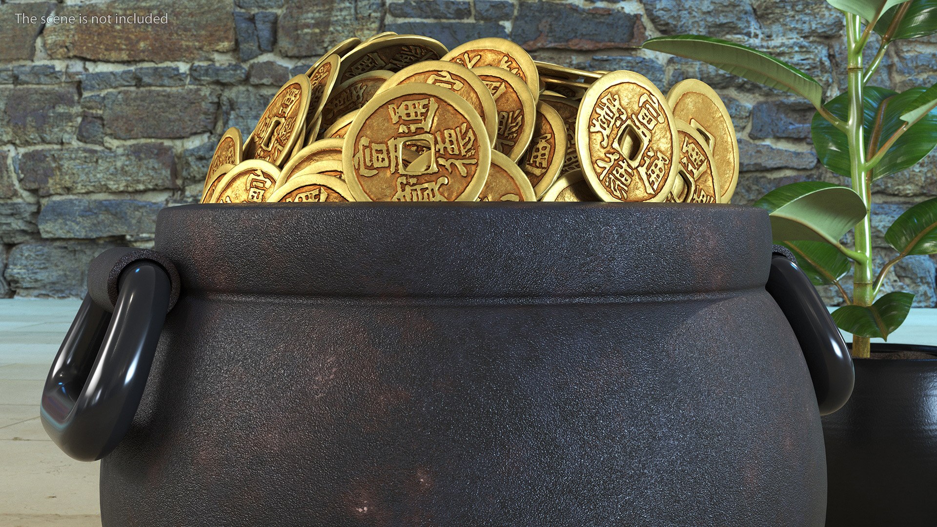 3D Ancient Pot with Chinese Coins - TurboSquid 2065232