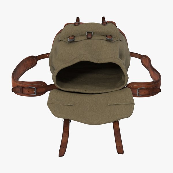 standing open travel backpack 3d model