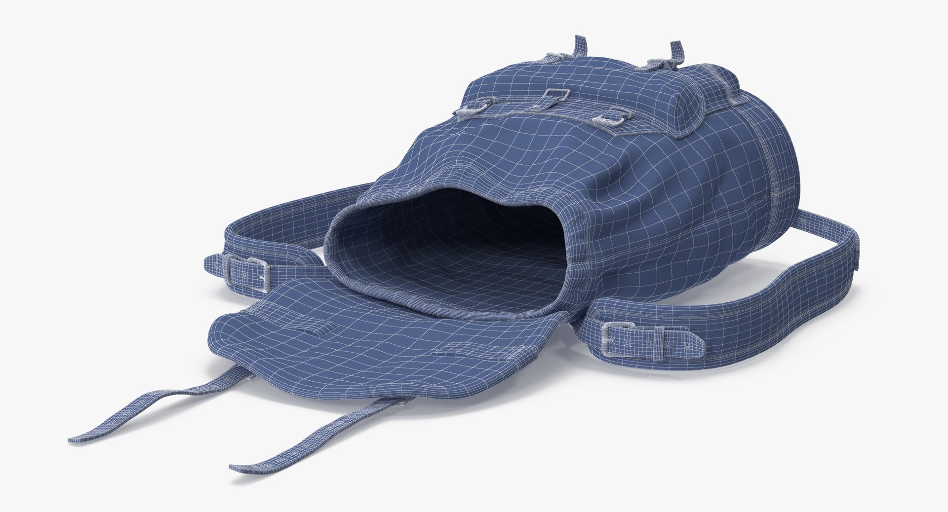 3d model open travel backpack