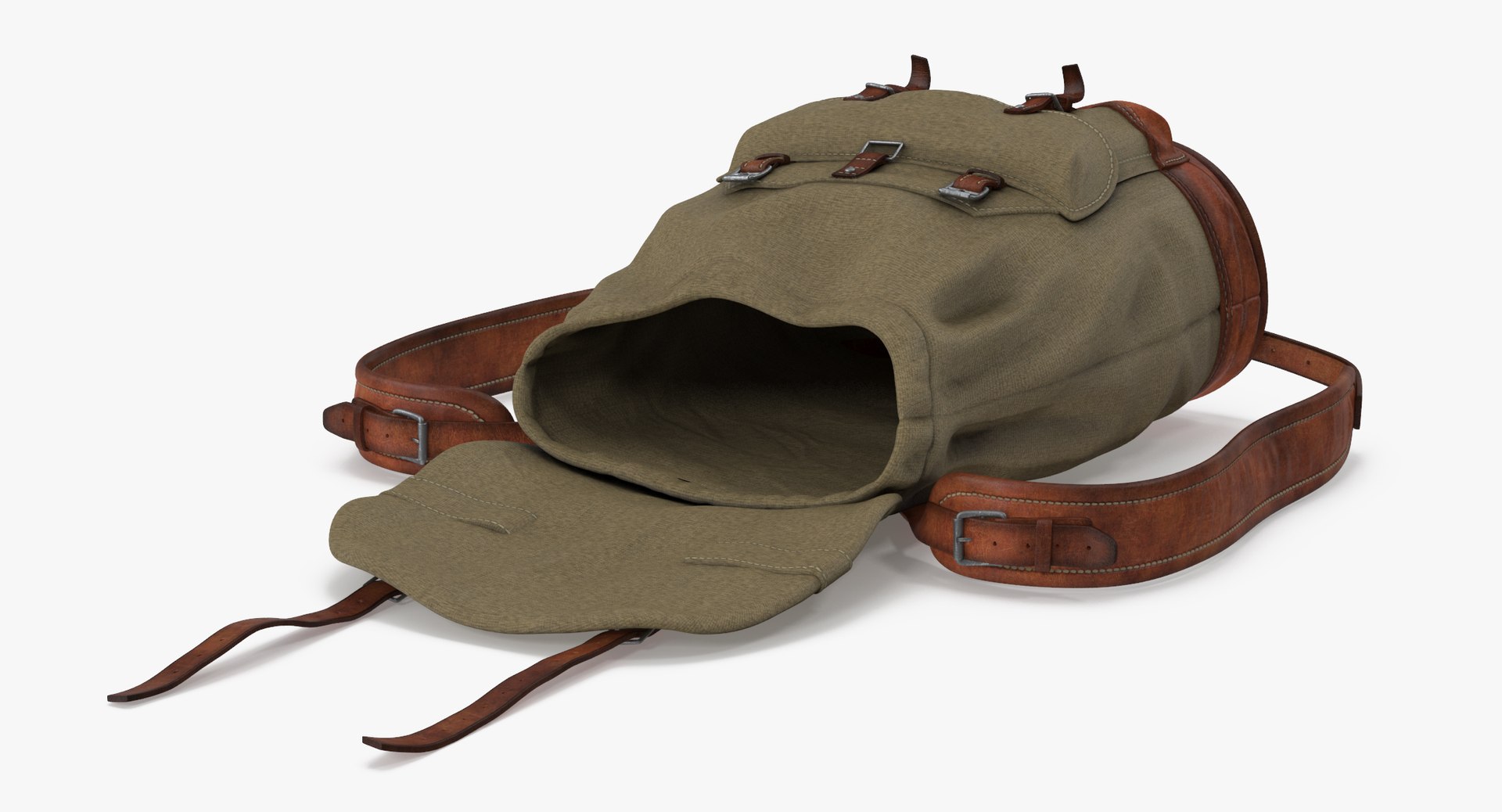 3d Model Open Travel Backpack