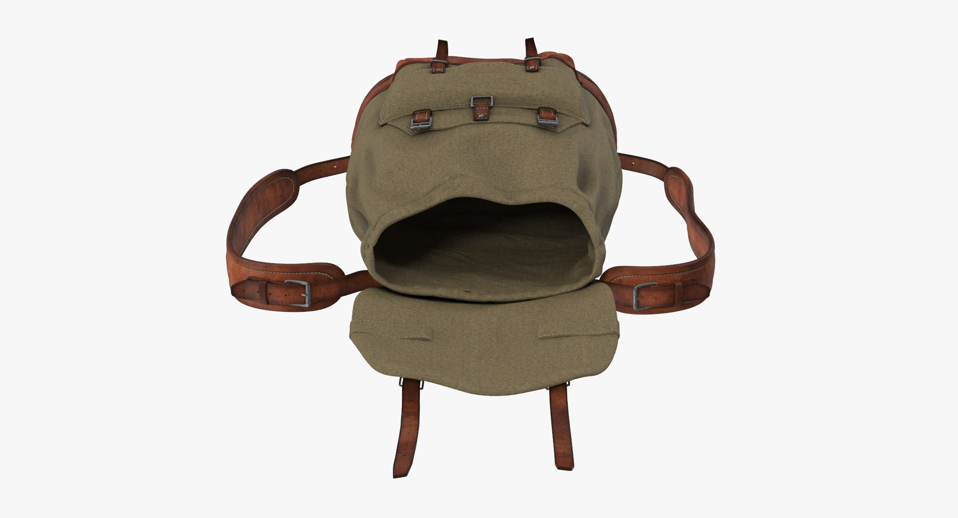 3d model open travel backpack