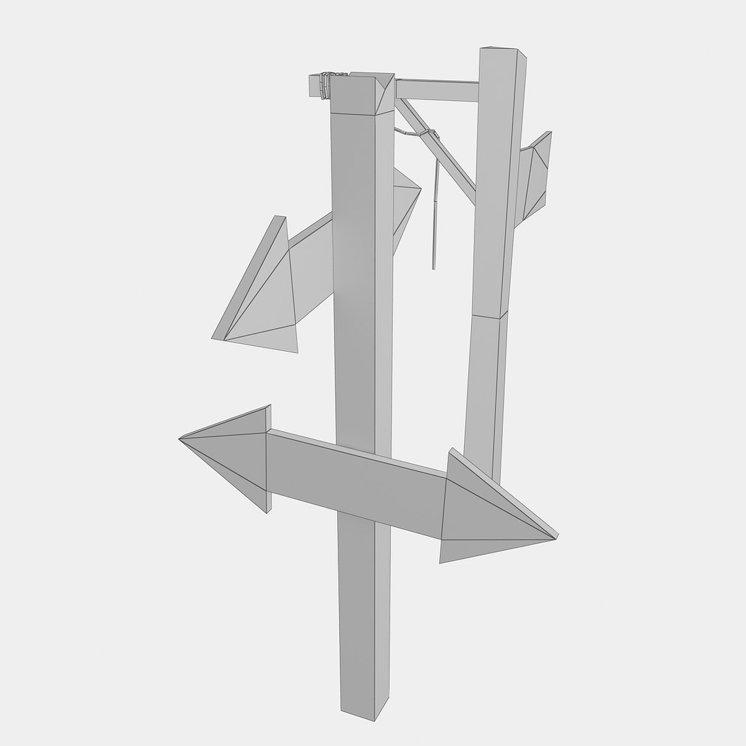 Sign Signpost Post 3d Model