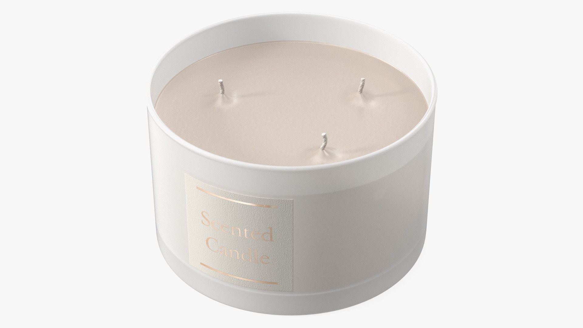 3D Scented Candle Beige With 3 Wicks - TurboSquid 2215106