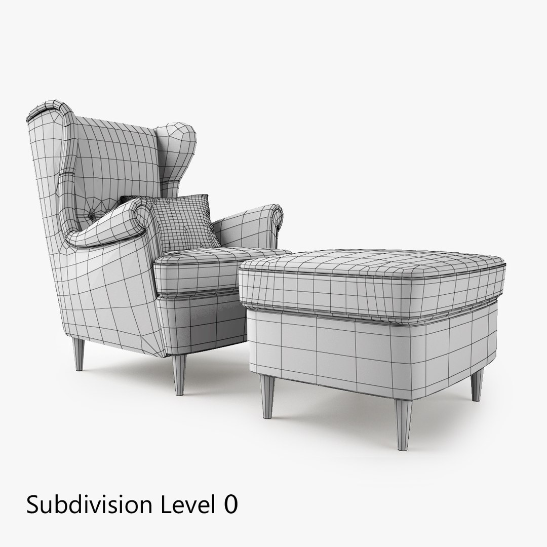 3d Model Ikea Strandmon Wing Chair