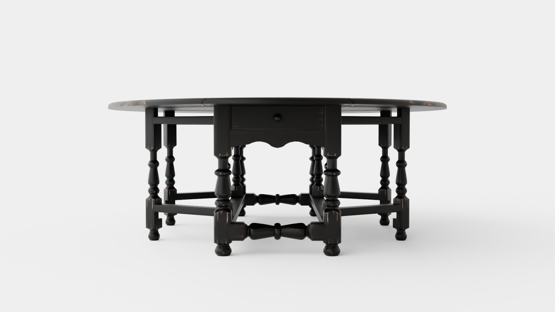3D Balmoral Dining Table Black Model - TurboSquid 2264331