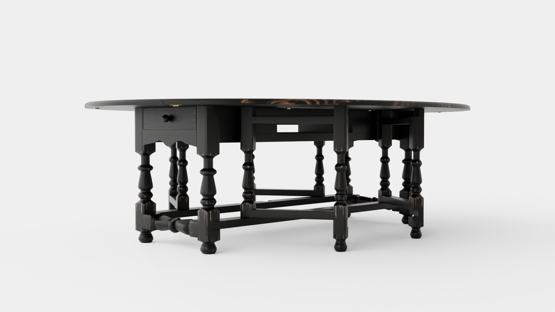 3D Balmoral Dining Table Black Model - TurboSquid 2264331