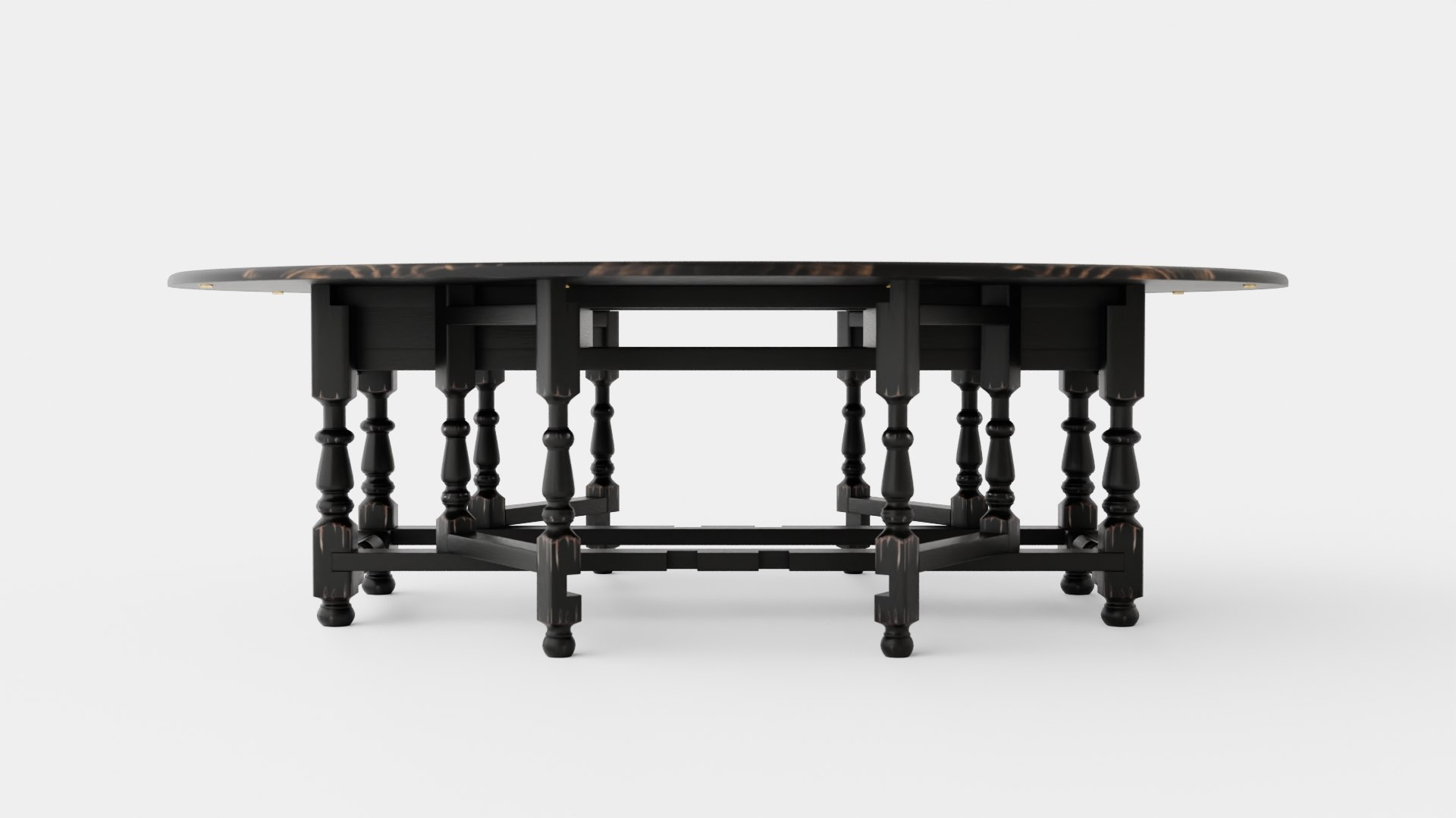 3D Balmoral Dining Table Black Model - TurboSquid 2264331