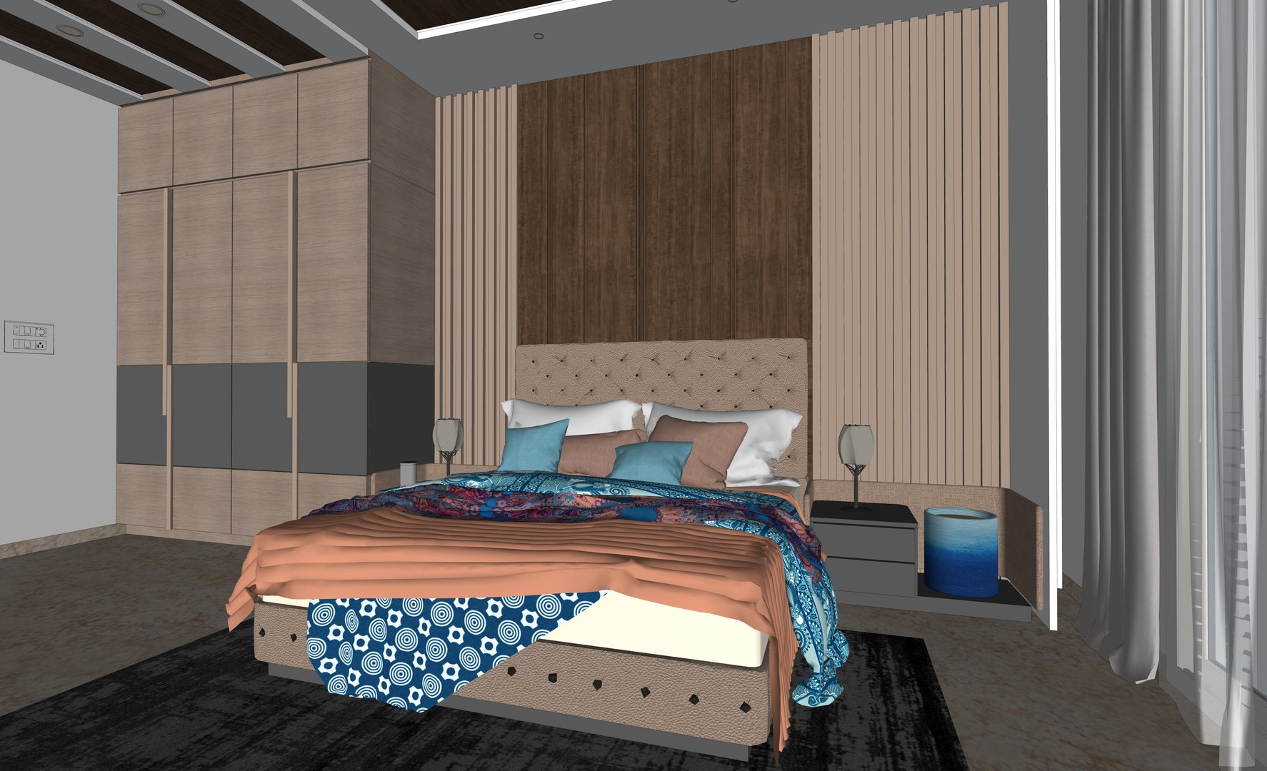 3D Bedroom SketchUp File Model - TurboSquid 2206587