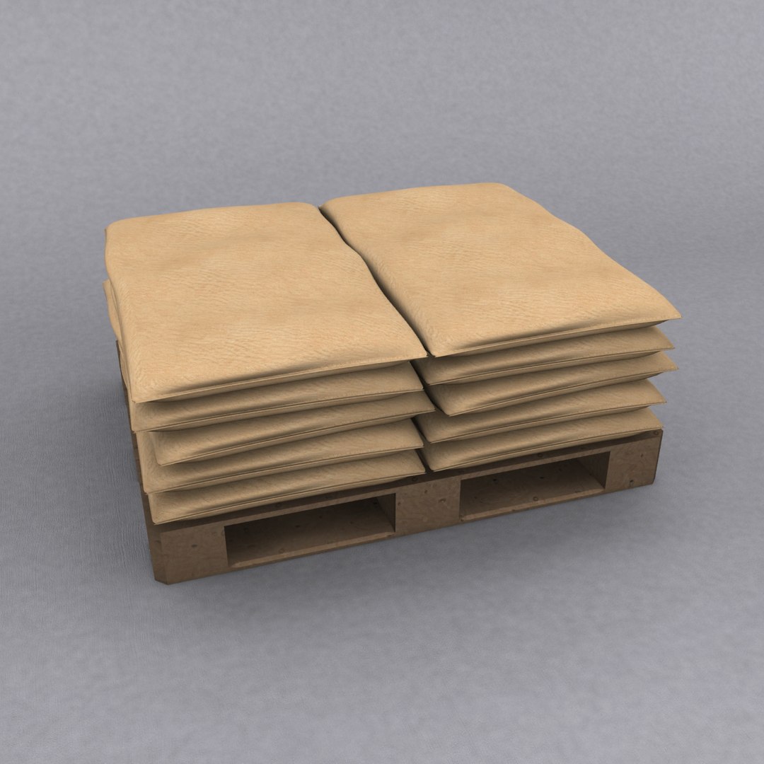 Sack Pallet 3d Model
