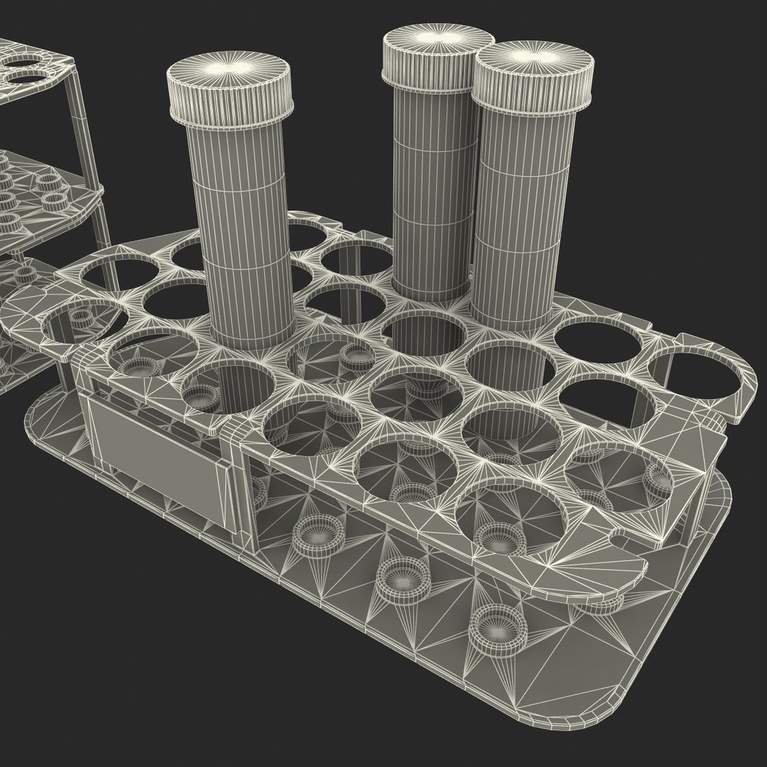 Plastic Vials Racks 3d Model