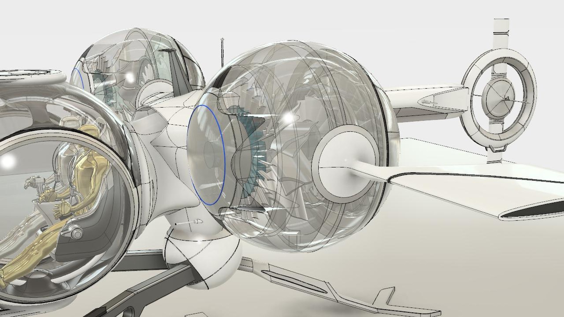3d Bubble Ship Cad Model