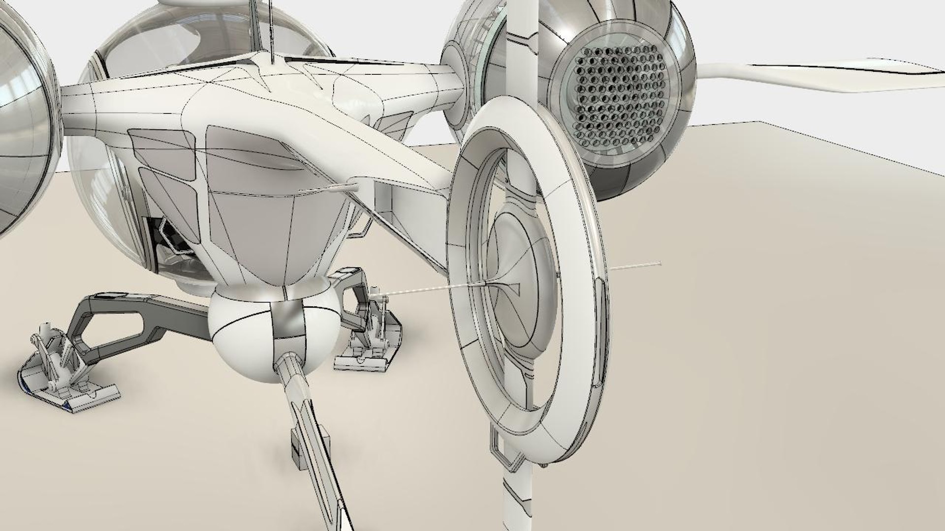 3d Bubble Ship Cad Model