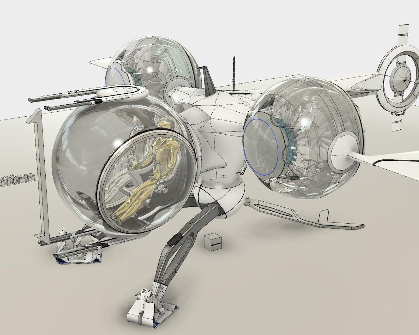 3d bubble ship cad model