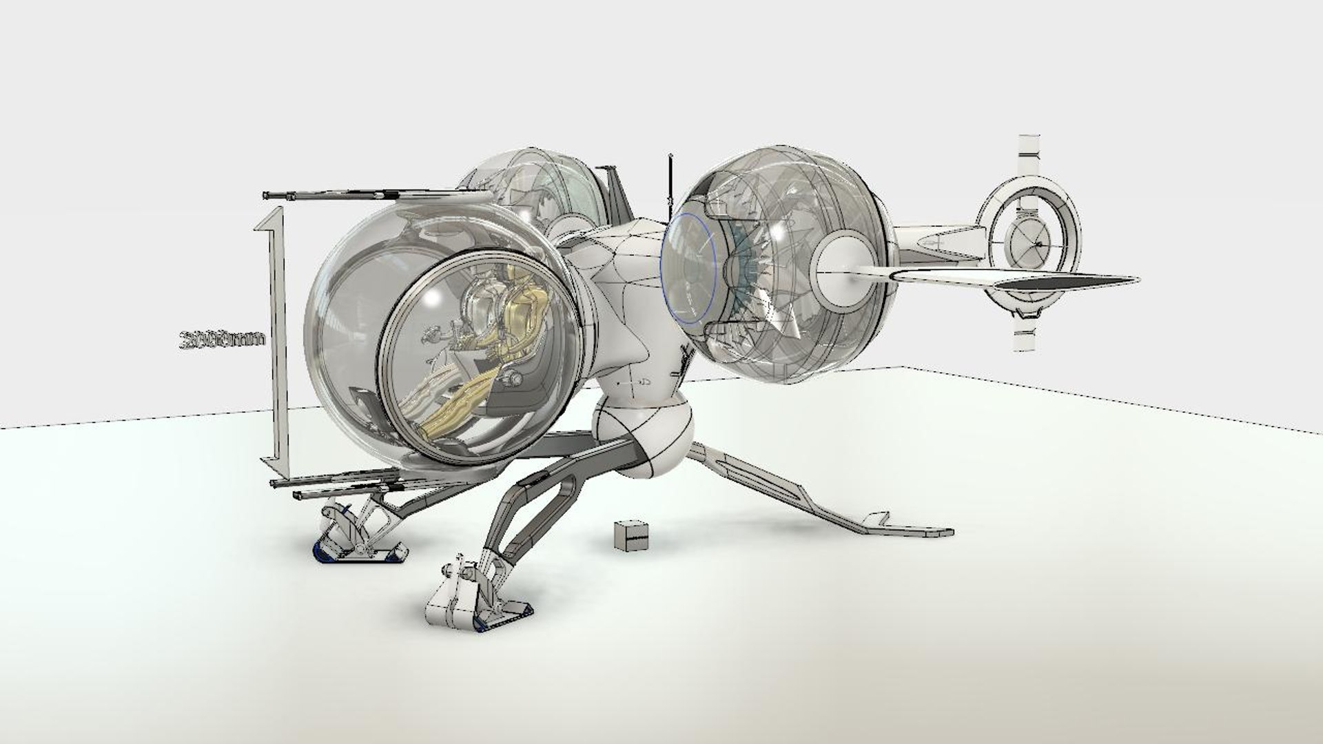 3d bubble ship cad model
