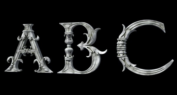 3d model decorative alphabet