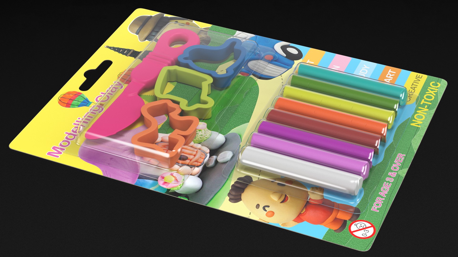 3D Multi Coloured Modelling Clay Blister Set - TurboSquid 1812133