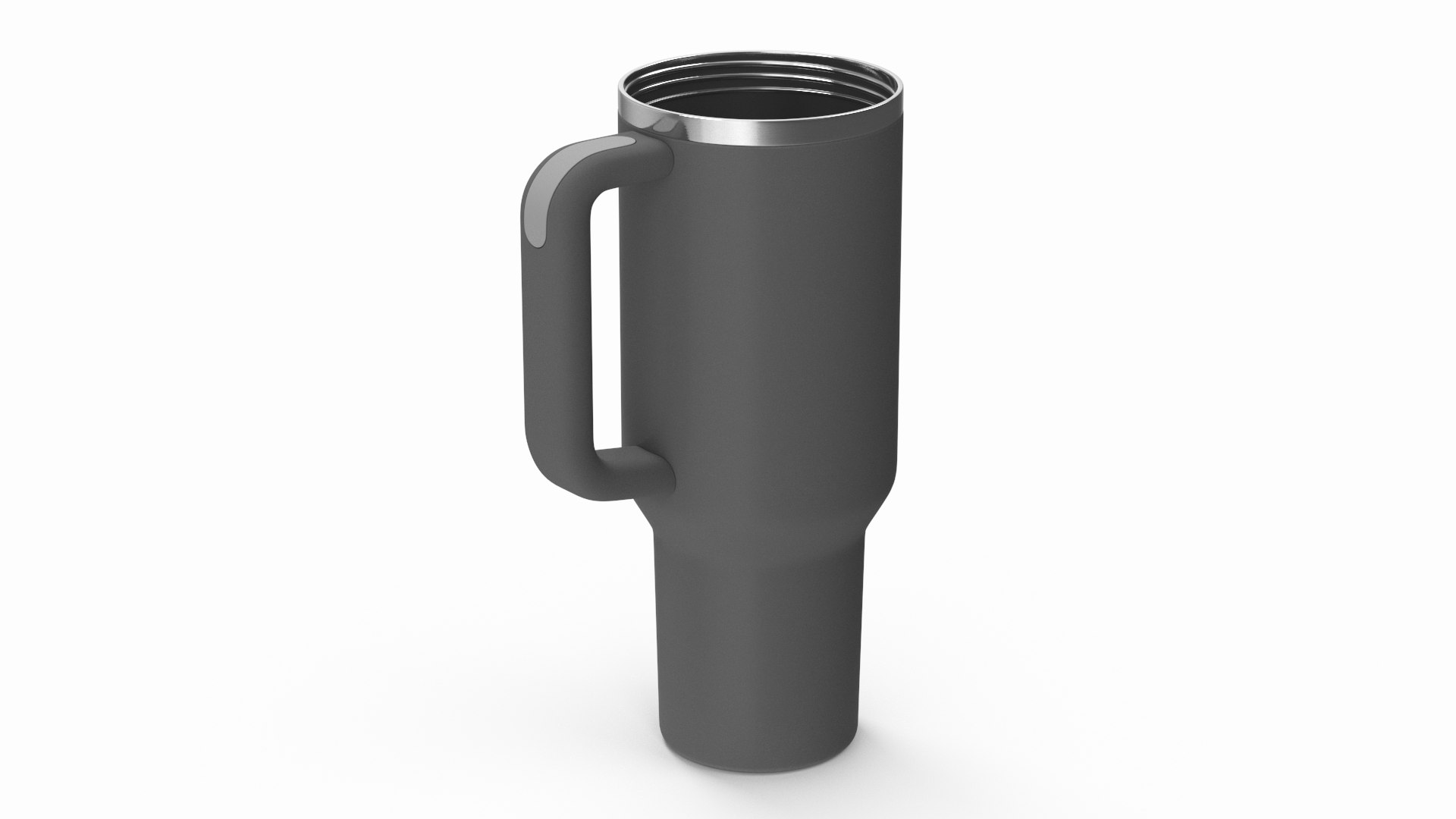 Insulated Travel Mug With Straw Grey Open 3D Model - TurboSquid 2231264