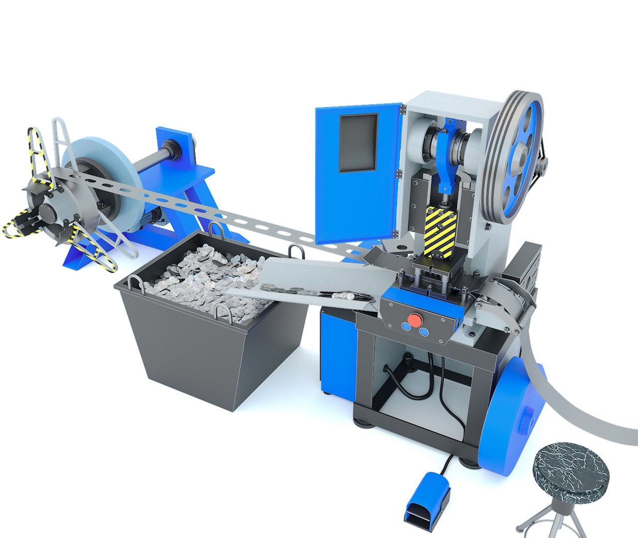 3D Machine tool mechanical press stamping line K2116 model - TurboSquid ...