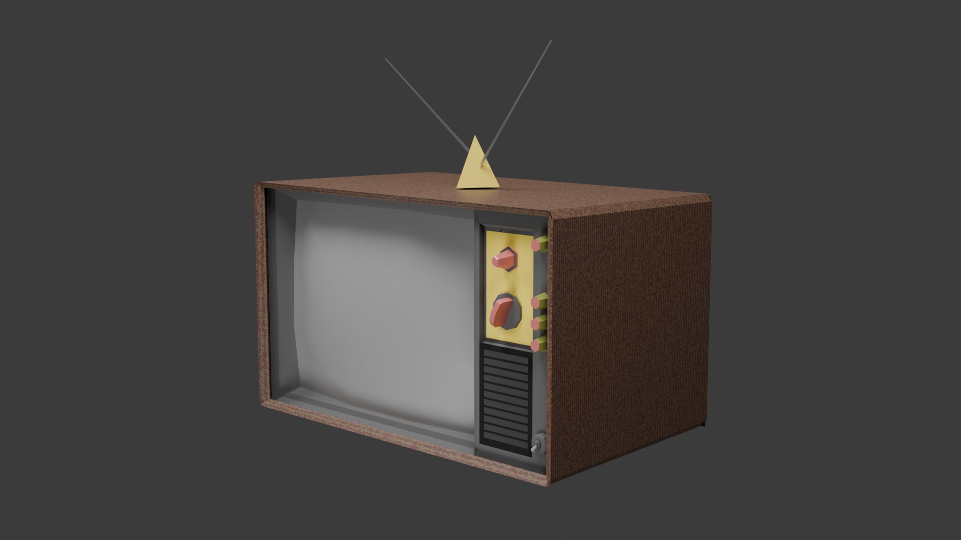 Free 3D Vintage Low Poly TV - TurboSquid 2236262
