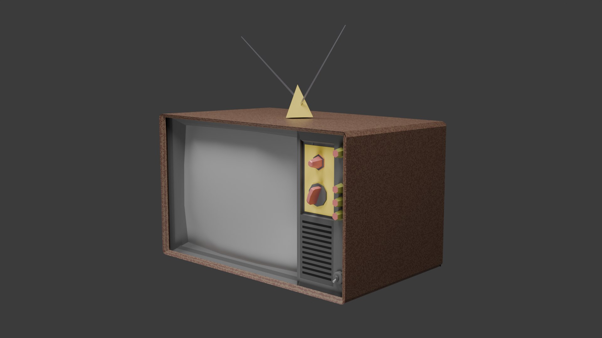 Free 3D Vintage Low Poly TV - TurboSquid 2236262