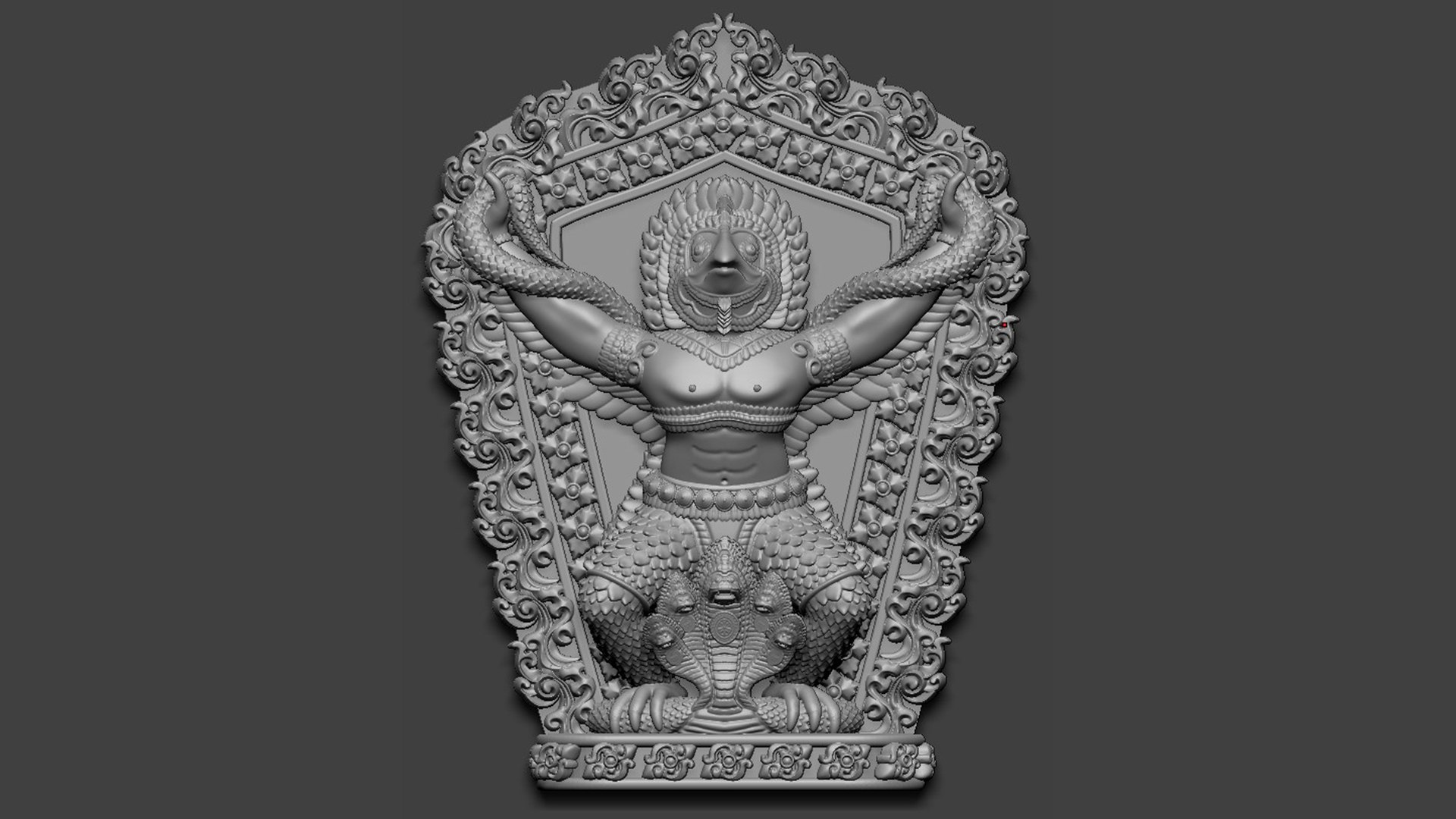 3D Model Asian Angkor Krud Statues - TurboSquid 2311362