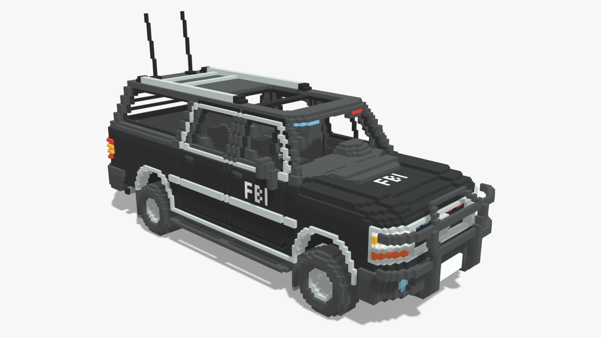 3D Voxel FBI SUV Model - TurboSquid 2309764