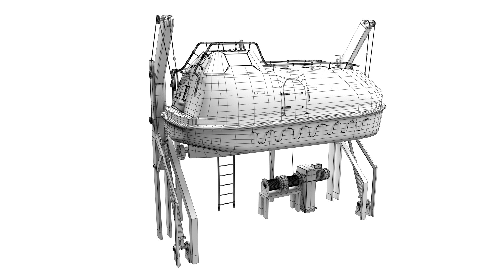 3D Fully Enclosed Lifeboat - TurboSquid 1486221
