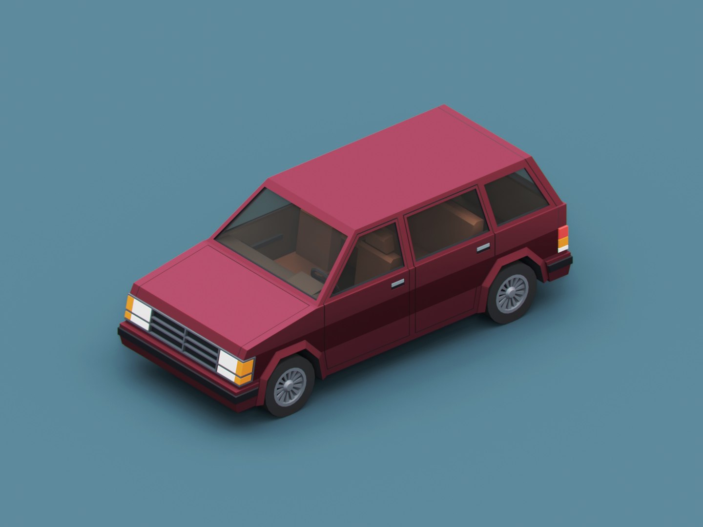 Stylized Cartoon Minivan 80s 3D Model - TurboSquid 1961659