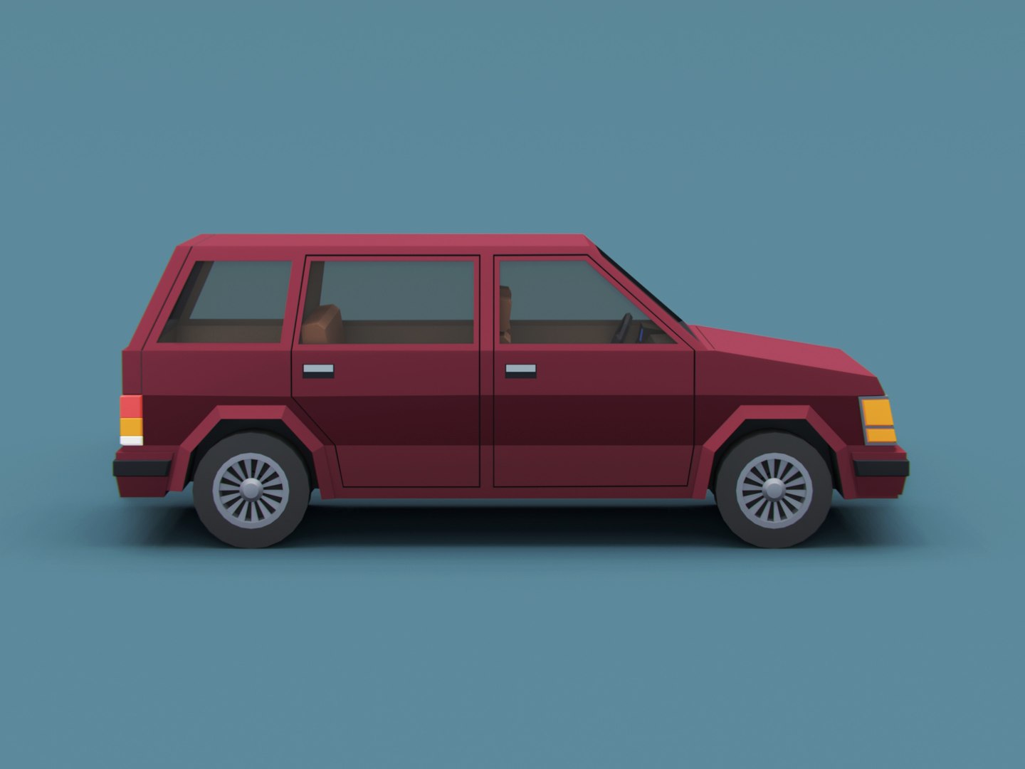 Stylized Cartoon Minivan 80s 3D Model - TurboSquid 1961659