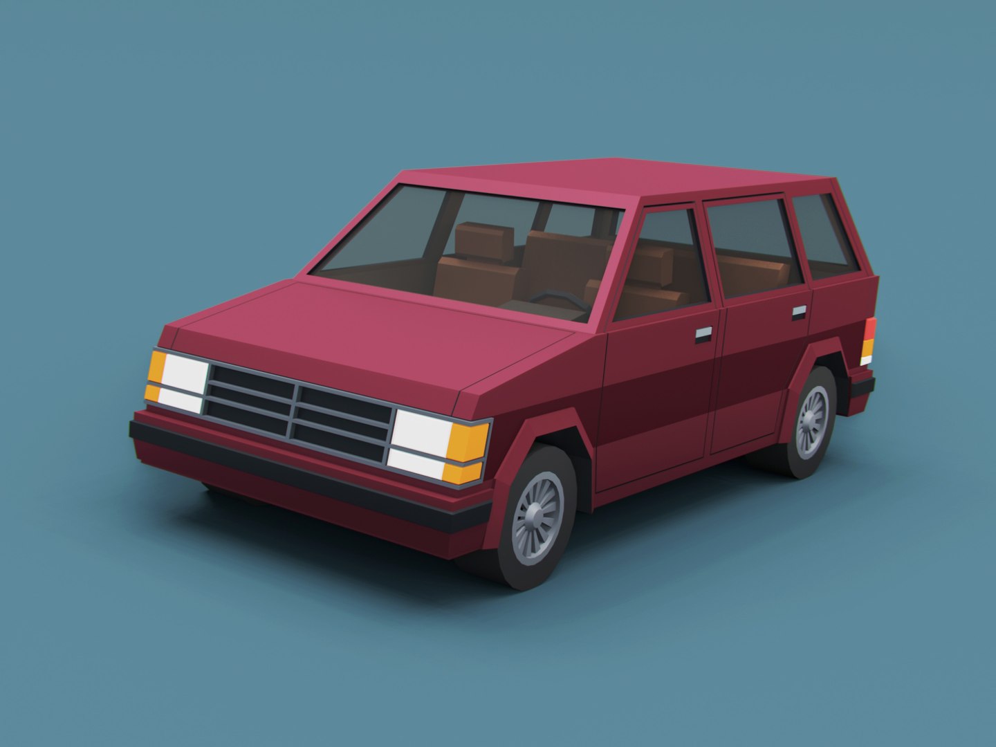Stylized Cartoon Minivan 80s 3D Model - TurboSquid 1961659