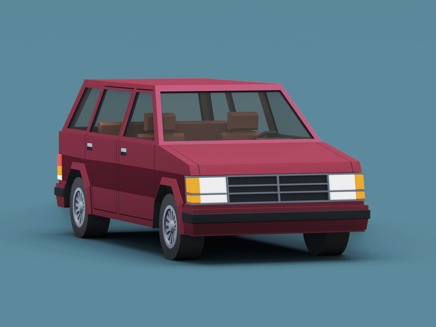 Stylized Cartoon Minivan 80s 3D Model - TurboSquid 1961659