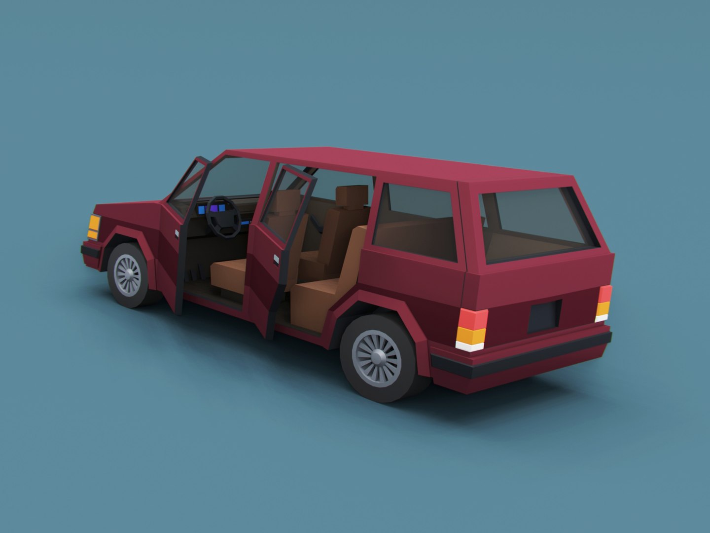 Stylized Cartoon Minivan 80s 3D Model - TurboSquid 1961659