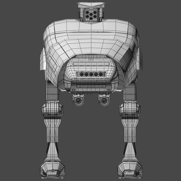 sci-fi combat walker 3d model