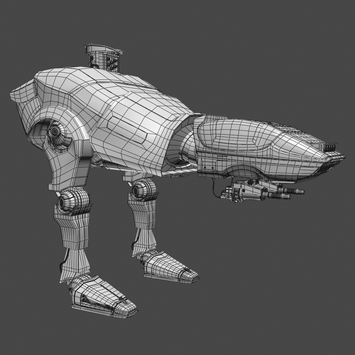 sci-fi combat walker 3d model